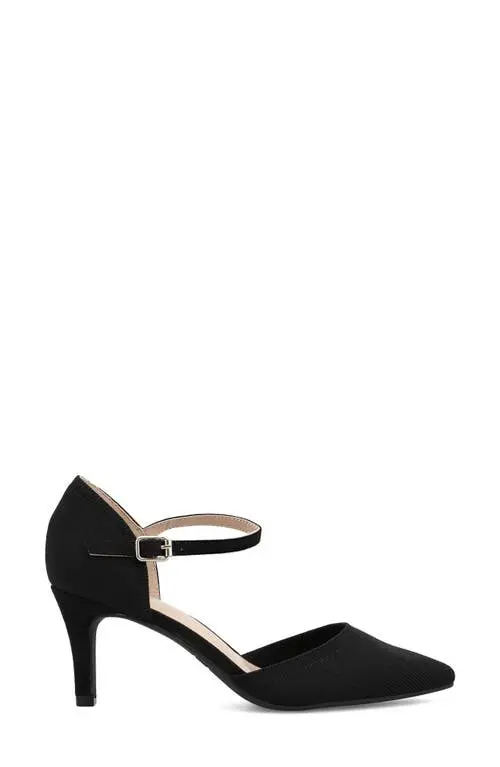 Mia Ankle Strap Pointed Toe Pumps - Black