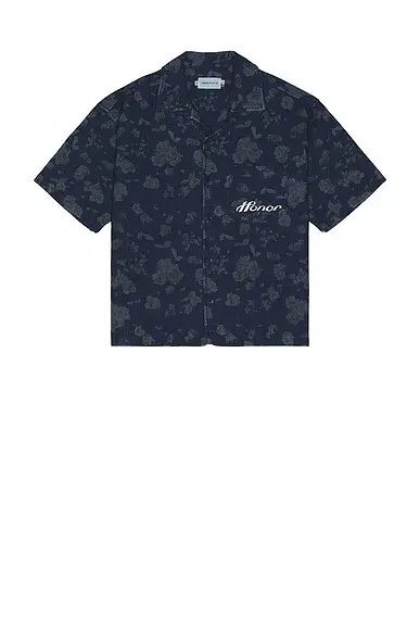 HONOR THE GIFT Indigo Floral Camp Shirt - Blue