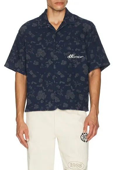 HONOR THE GIFT Indigo Floral Camp Shirt