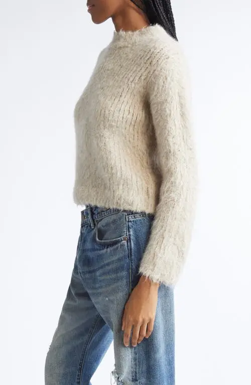 R13 Shrunken Mock Neck Alpaca Blend Sweater