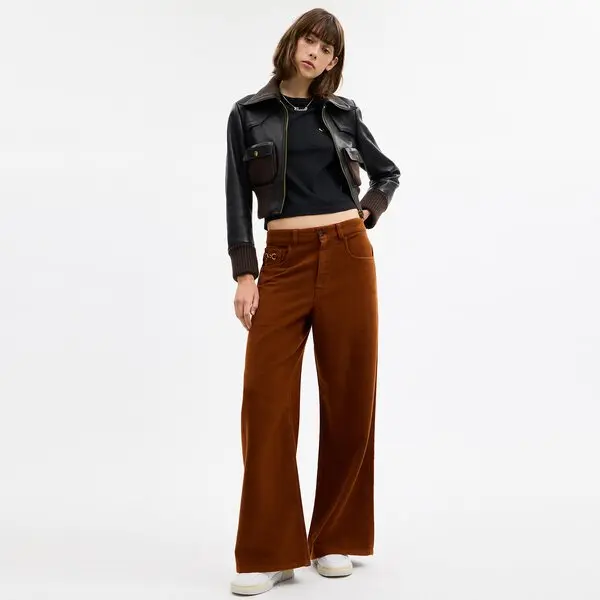 COACH Cotton Moleskin Wide Leg Trousers