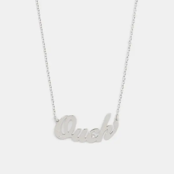 COACH® Nameplate Chain Necklace - Silver