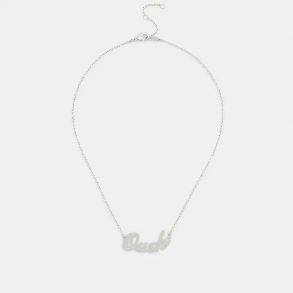 COACH Nameplate Chain Necklace - Silver