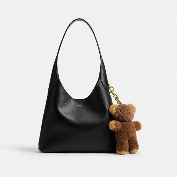 COACH Teddy Bear Bag Charm In Shearling