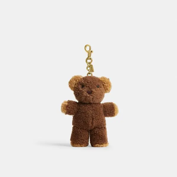 COACH Teddy Bear Bag Charm In Shearling