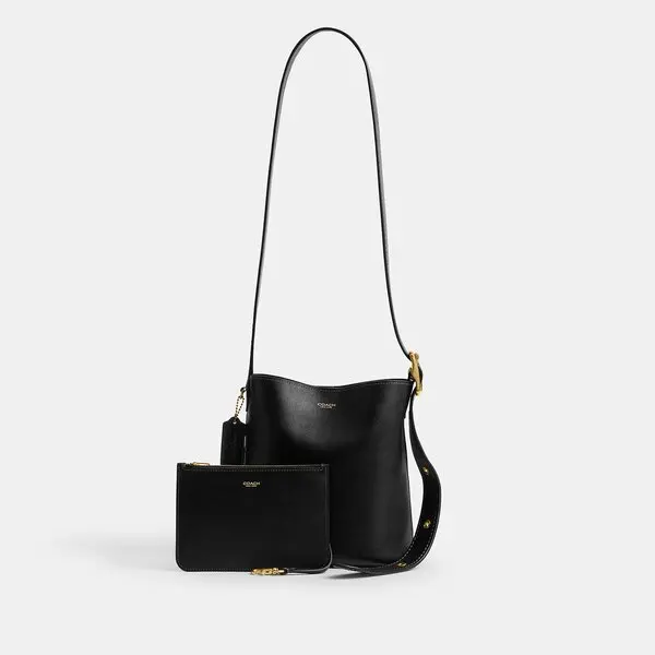 Coach Bleecker Bucket Bag 21 - Brass/Black | Editorialist