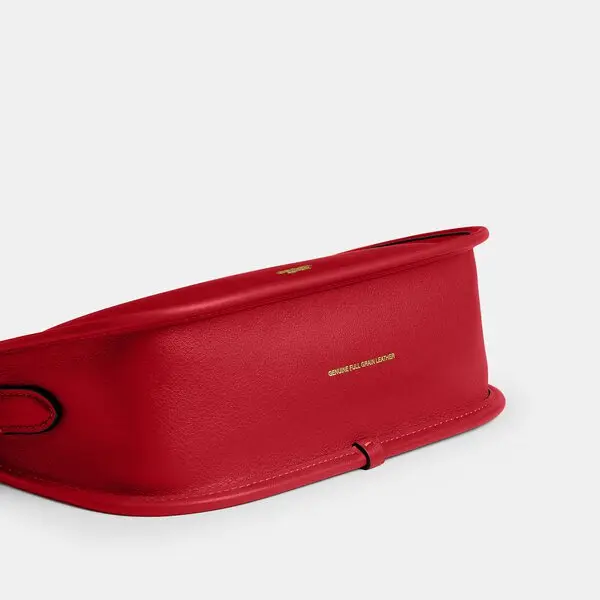 COACH Waverly Bag In Natural Grain Leather - Brass/scarlet