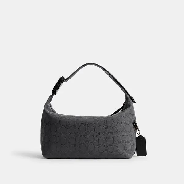Coach Travel Kit With Speedclip In Signature Jacquard - Black