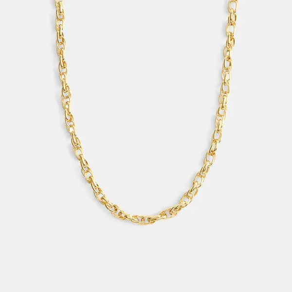 Coach Brushed Link Chain Necklace - Gold