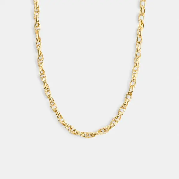 COACH Brushed Link Chain Necklace - Gold