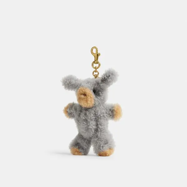 COACH Fuzzy Shearling Bag Charm - Brass/multi