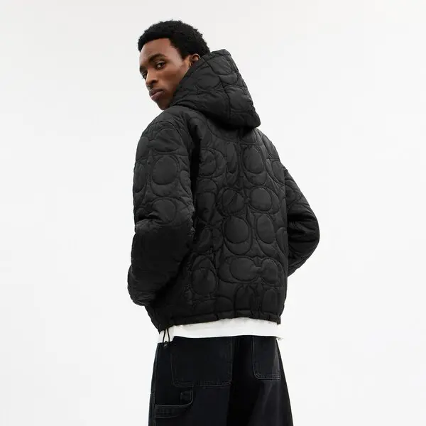 COACH Quilted Signature Puffer Jacket - Black