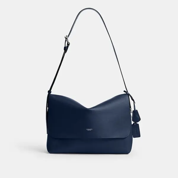 COACH Ludlow Leather Messenger Bag - Navy