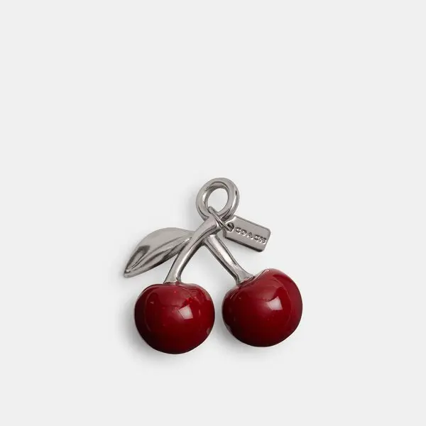 COACH Small Cherry Shoe Charm - Silver/red