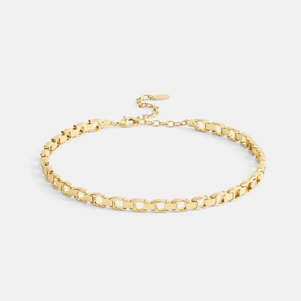 COACH Beveled Signature Link Chain Choker