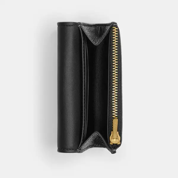 COACH Essential Flap Card Case - Brass/black