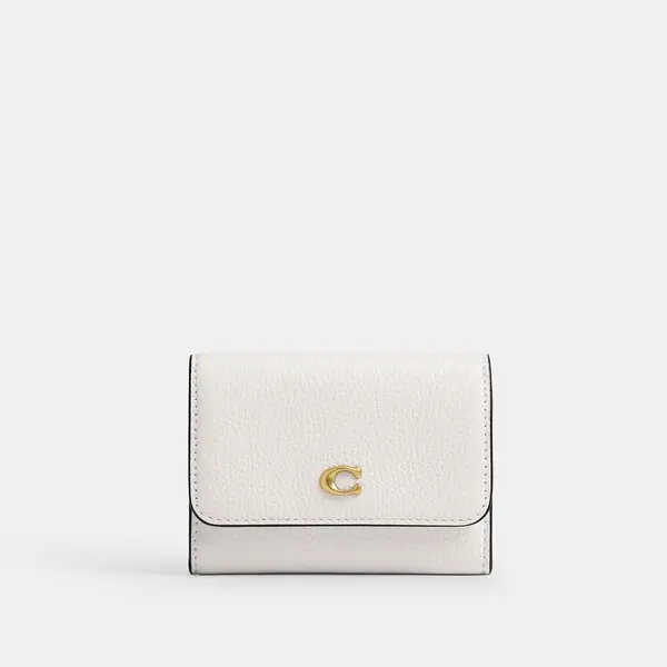 COACH Essential Flap Card Case - Brass/chalk