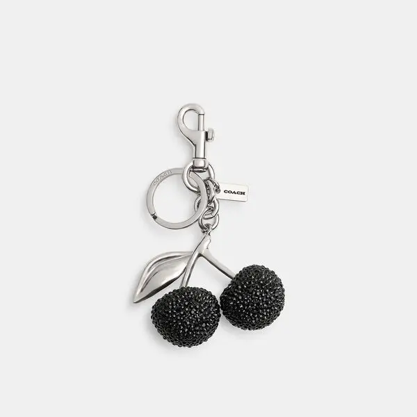 COACH® Crystal Cherry Bag Charm - Silver/black