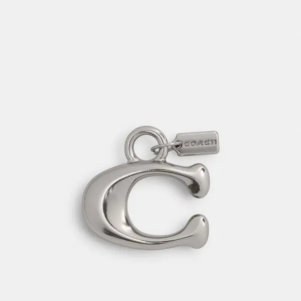COACH Small Signature Shoe Charm - Silver