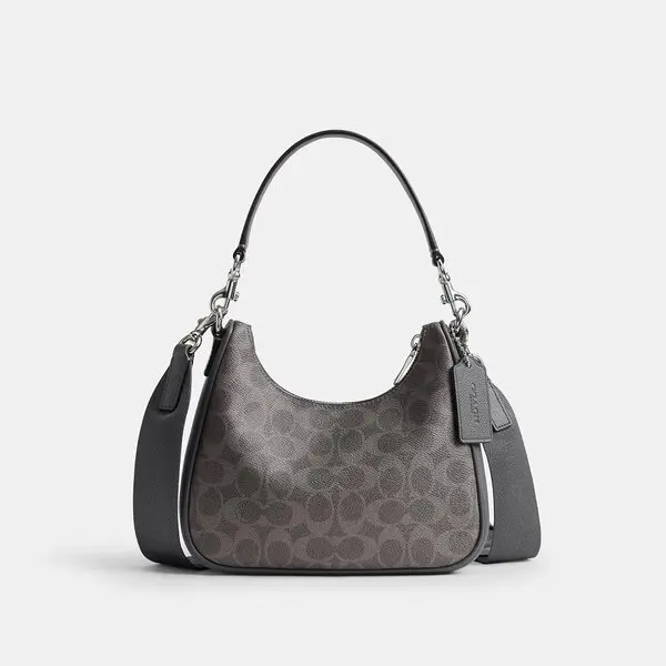 COACH Signature Canvas Nolan Hobo Bag - Grey Signature