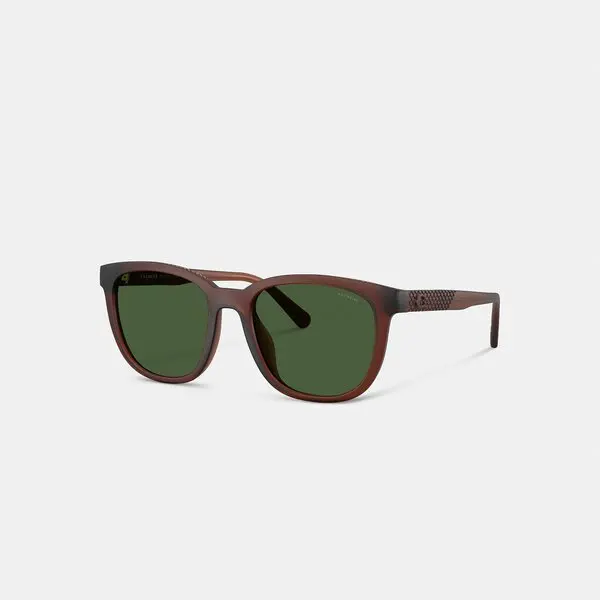 COACH Textured Square Frame Sunglasses - Brown