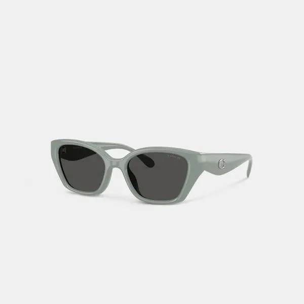 COACH® C Hardware Square Cat Eye Sunglasses - Industrial Grey