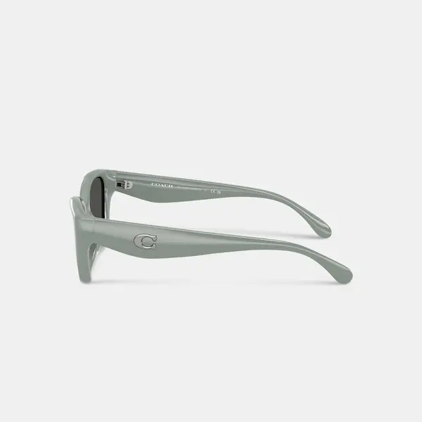 COACH® C Hardware Square Cat Eye Sunglasses - Industrial Grey