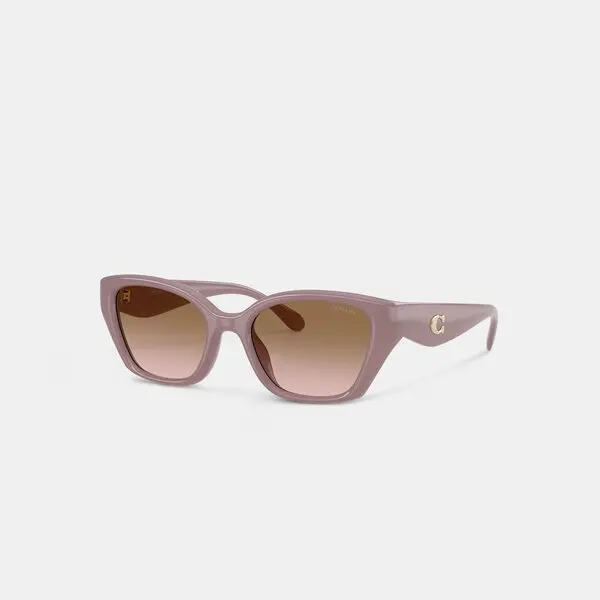 COACH® C Hardware Square Cat Eye Sunglasses - Putty
