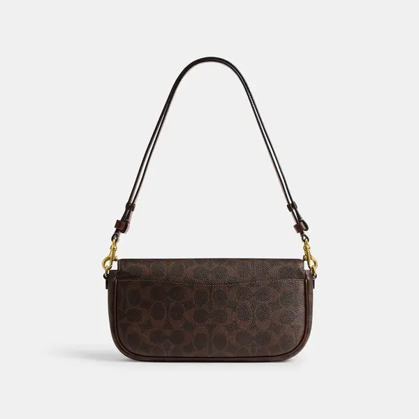 COACH Brook Flap Chain Bag In Signature Canvas - Brass/maple
