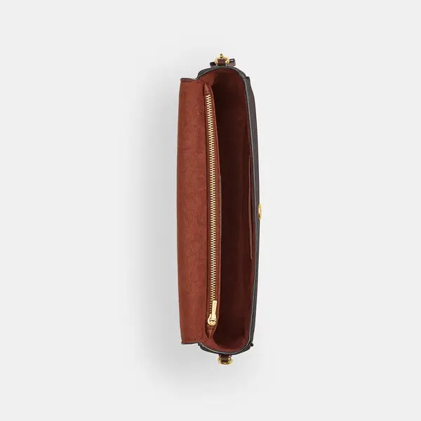 COACH Brook Flap Chain Bag In Signature Canvas - Brass/maple