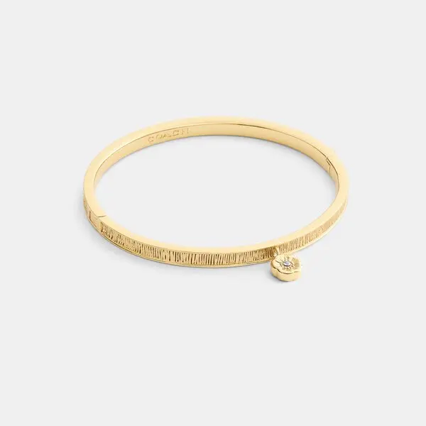 Coach Brushed Tea Rose Hinged Bangle - Gold