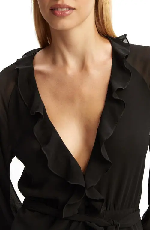 Bardot Kassia Ruffle Long Sleeve High/low Maxi Dress