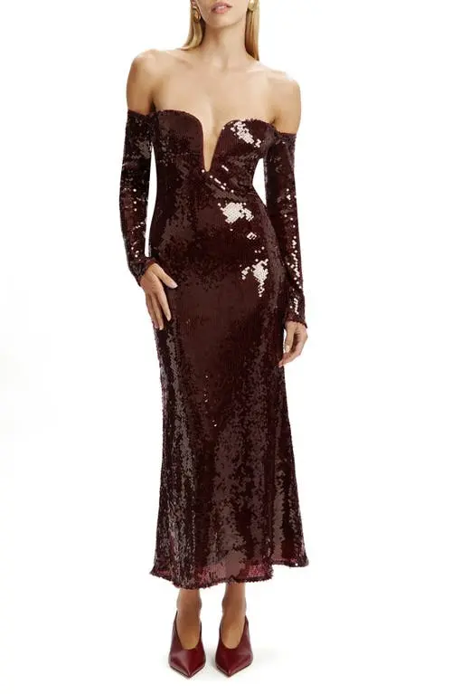 Bardot Emmeline Sequin Off-the-shoulder Dress
