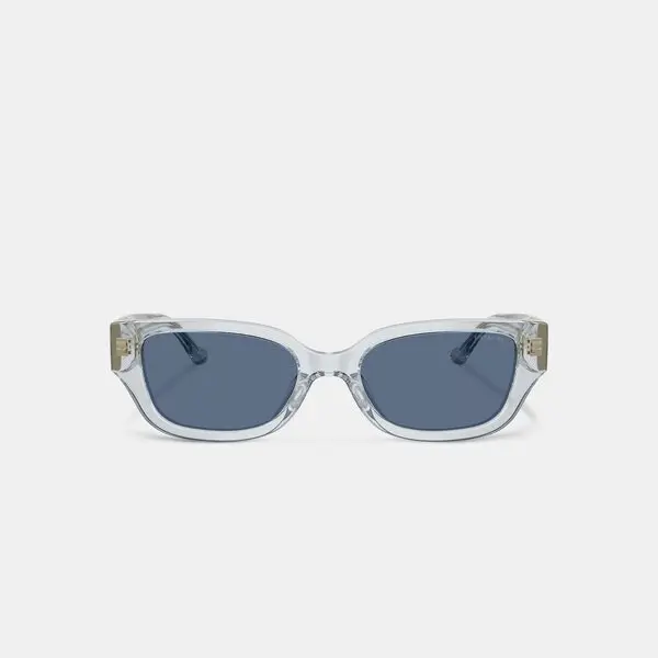 COACH® Charms Narrow Rectangle Sunglasses - Transparent Blue