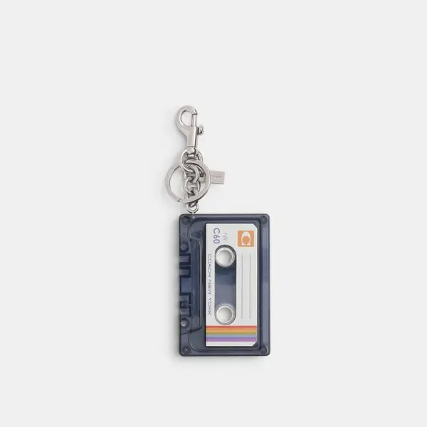 COACH® Cassette Bag Charm - Silver/black