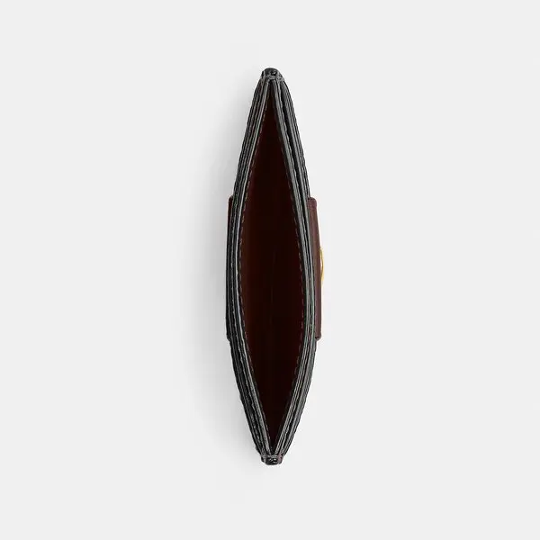 COACH Essential Card Case In Signature Canvas - Brass/maple