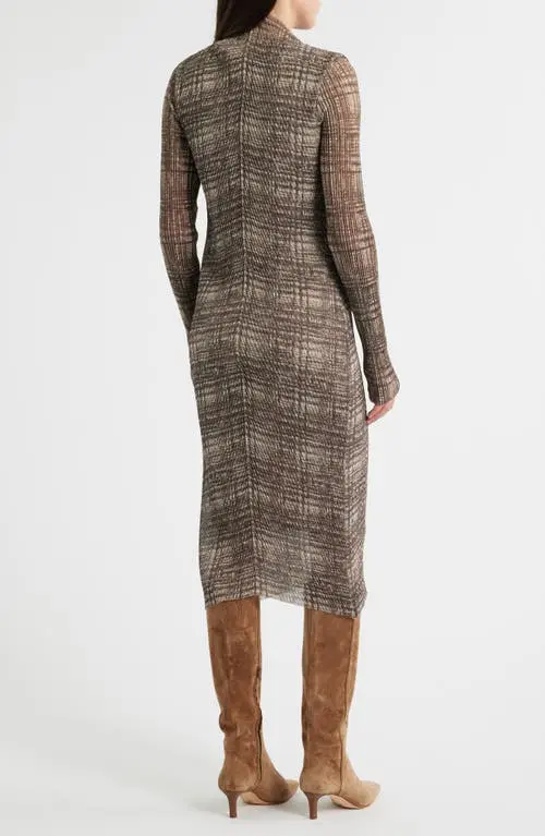 BOSS Mock Neck Long Sleeve Maxi Dress