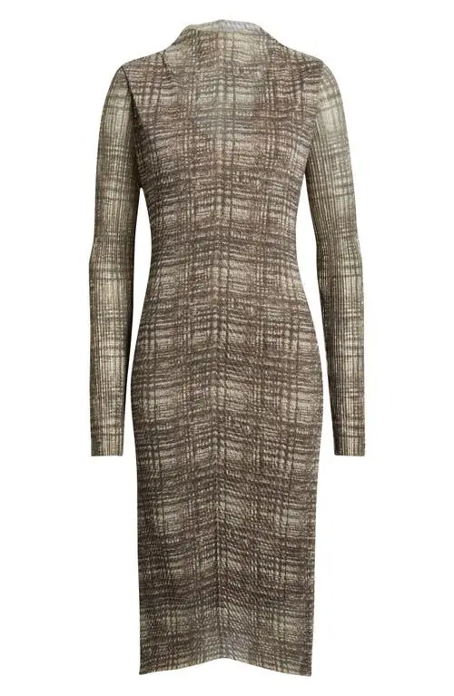 BOSS Mock Neck Long Sleeve Maxi Dress