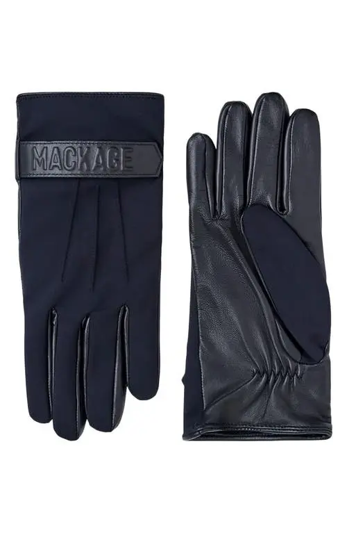 Mackage Lined Knit And Leather Gloves - Black