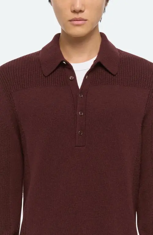Helmut Lang Block Polo Sweater - Dark Burgundy - Q51