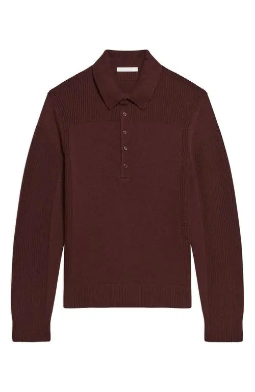 Helmut Lang Block Polo Sweater - Dark Burgundy - Q51