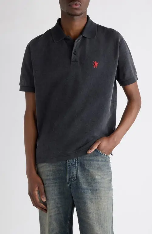 Balenciaga Standard Logo Embroidered Piqué Polo
