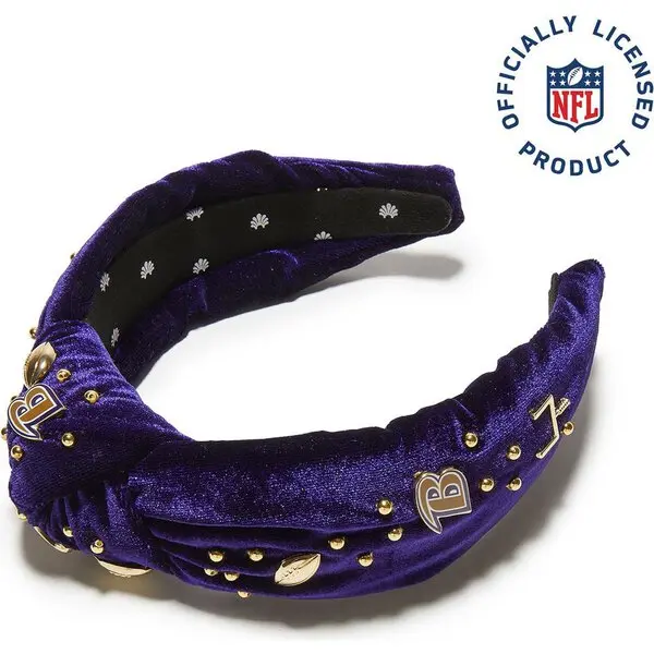 Lele Sadoughi Baltimore Ravens Embellished Knotted Headband - Purple 500
