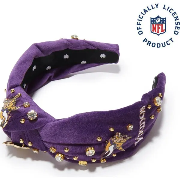 Lele Sadoughi Minnesota Vikings Embellished Knotted Headband - Vikings Purple 500