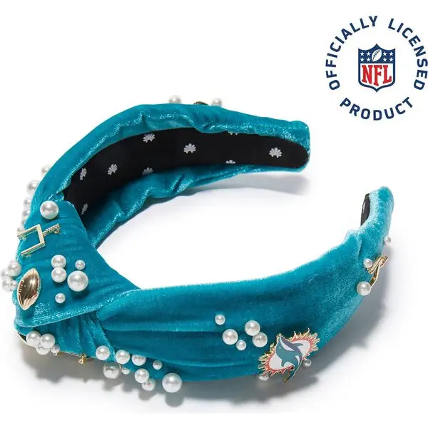 Lele Sadoughi Miami Dolphins Embellished Knotted Headband - Aqua 400