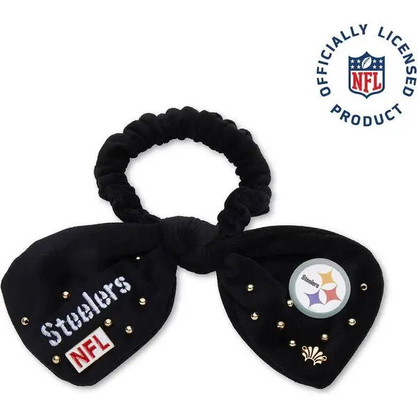 Lele Sadoughi Pittsburgh Steelers Bow Scrunchie - Jet 001
