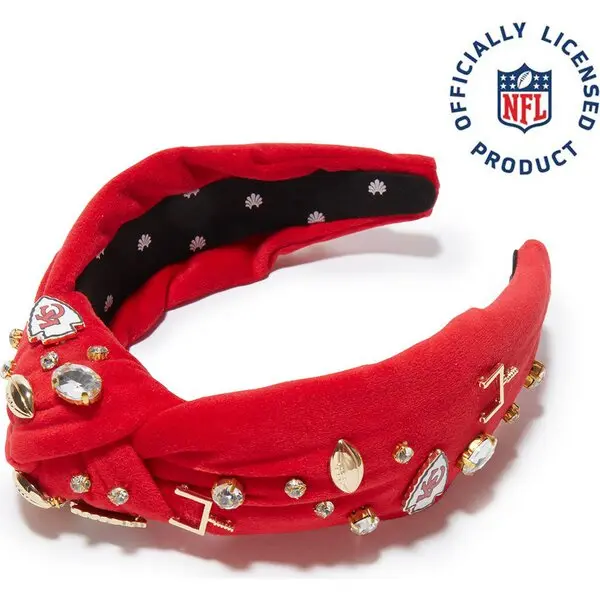 Lele Sadoughi Kansas City Chiefs Embellished Knotted Headband - Chiefs Red 600
