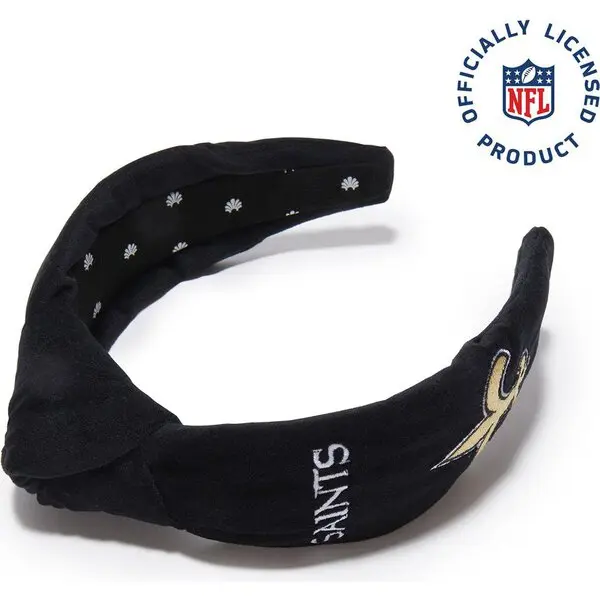 Lele Sadoughi New Orleans Saints Embroidered Knotted Headband - Jet 001