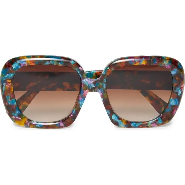 Lele Sadoughi Jackie Square Sunglasses - Calico Midnight 999