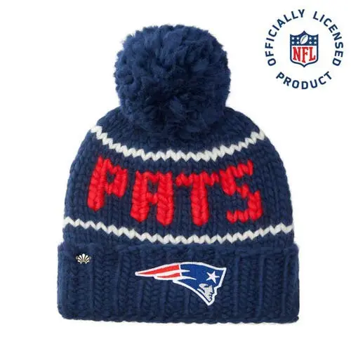 Lele Sadoughi Pats Nfl Beanie With Yarn Pom Pom - Navy 400